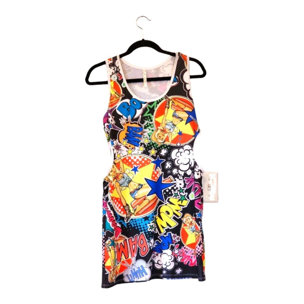 Cemi Ceri Pop Art Comic Dress With Cutouts Racerback … - Gem